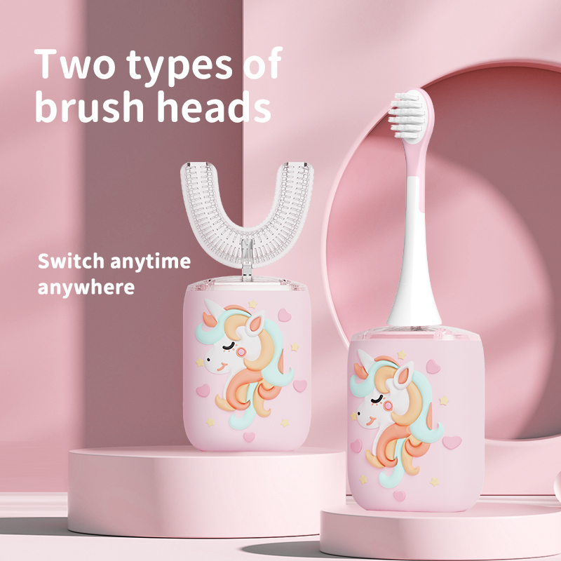 Kids' U-Shaped Electric Toothbrush with Adorable Unicorn Design - Oralgos