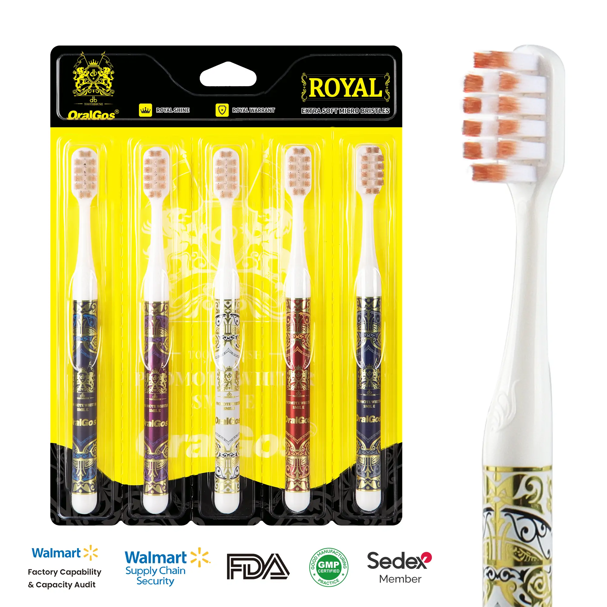 OralGos DB093 Wide Head Toothbrush - Oralgos