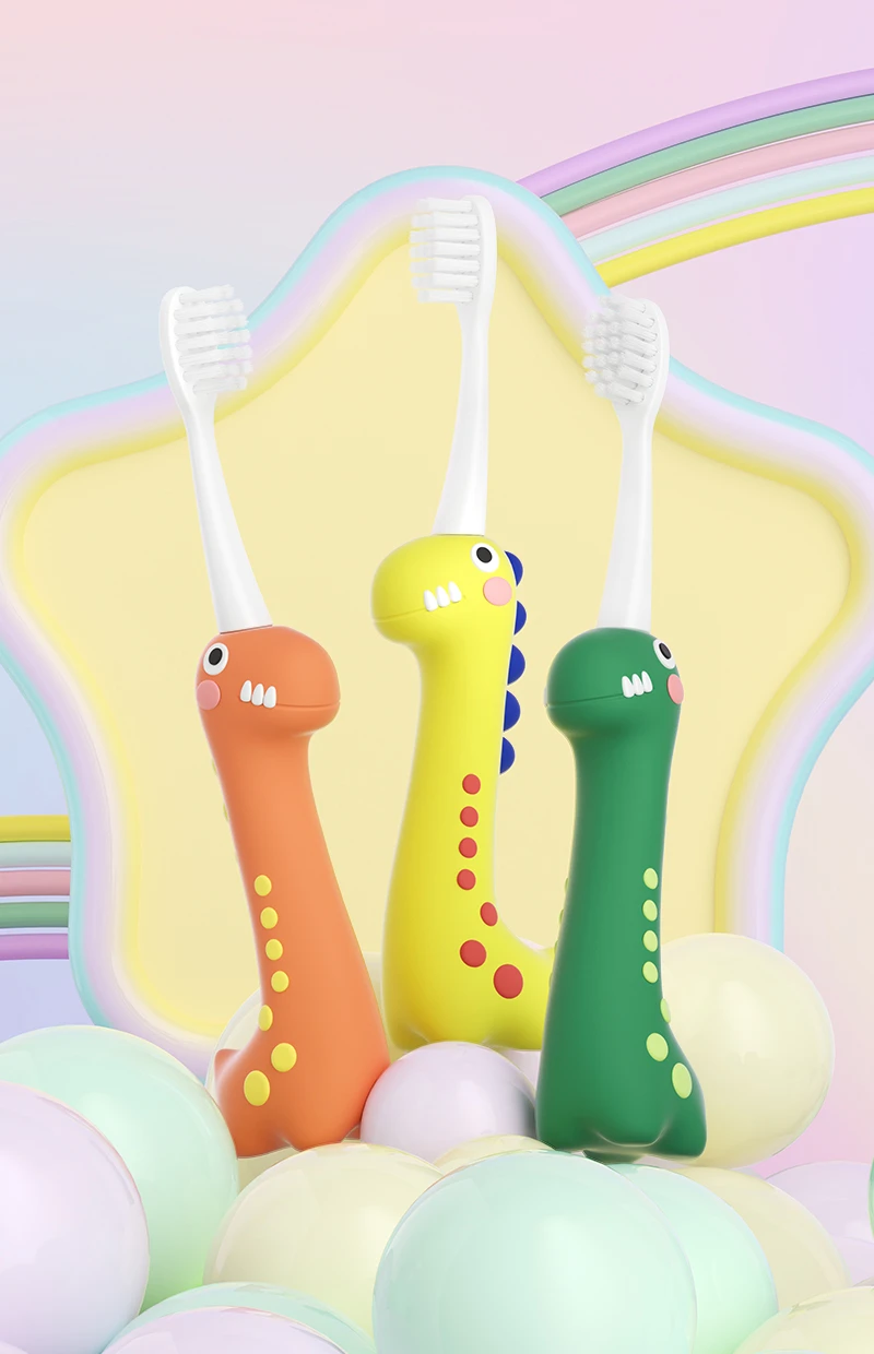 MOMODENT MO005 Dinosaur Kids Toothbrush for Aged 3–8