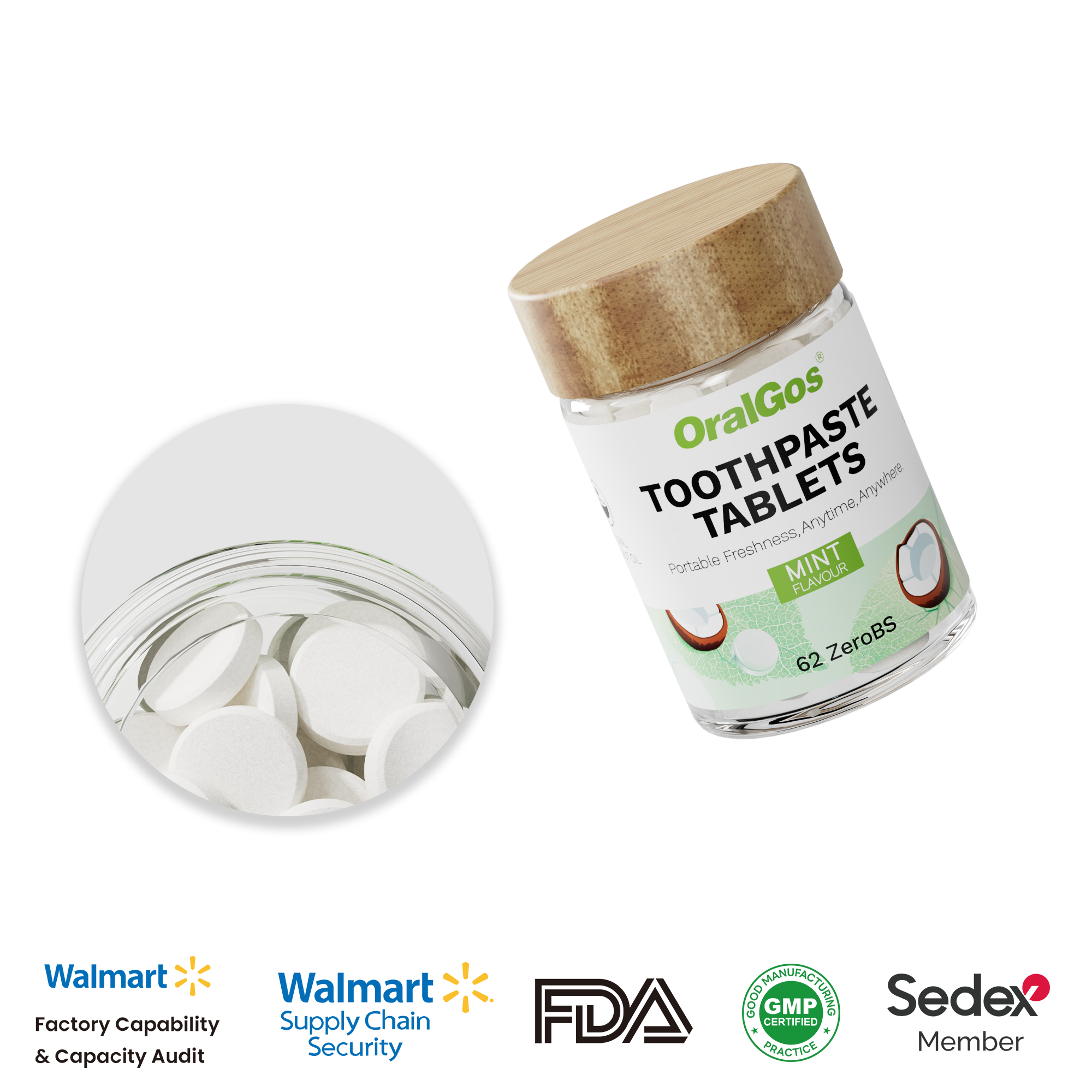 OralGos ZeroBS Toothpaste Tablets | Fluoride-Free | Eco-Friendly