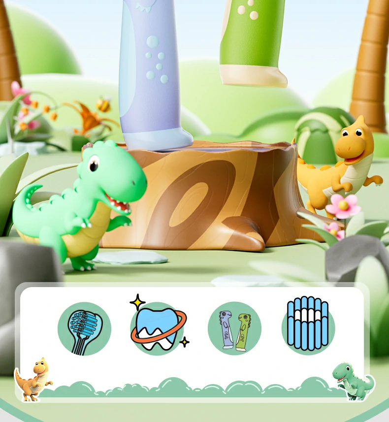 Dinosaur-Shape Toothbrush | Eco & Nontoxic Design for Kids