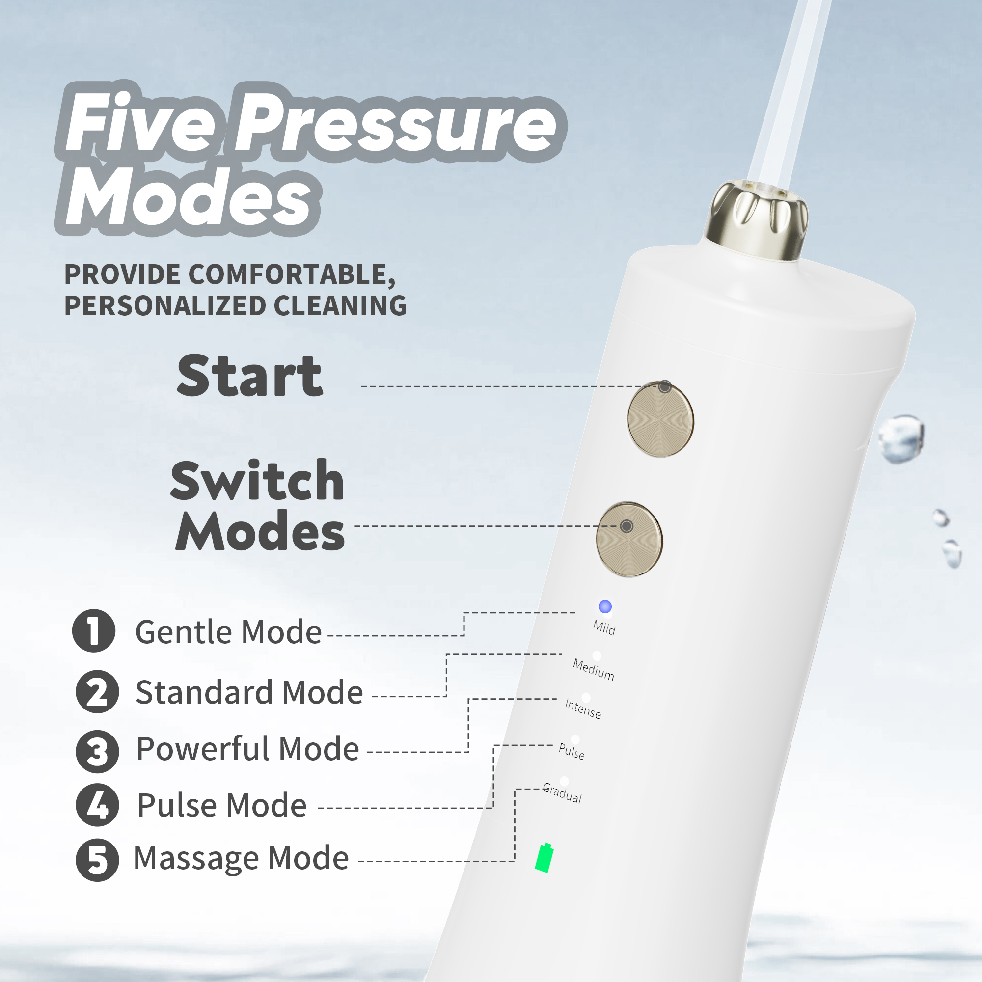 Portable Cordless Water Flosser with UV & 5 Modes
